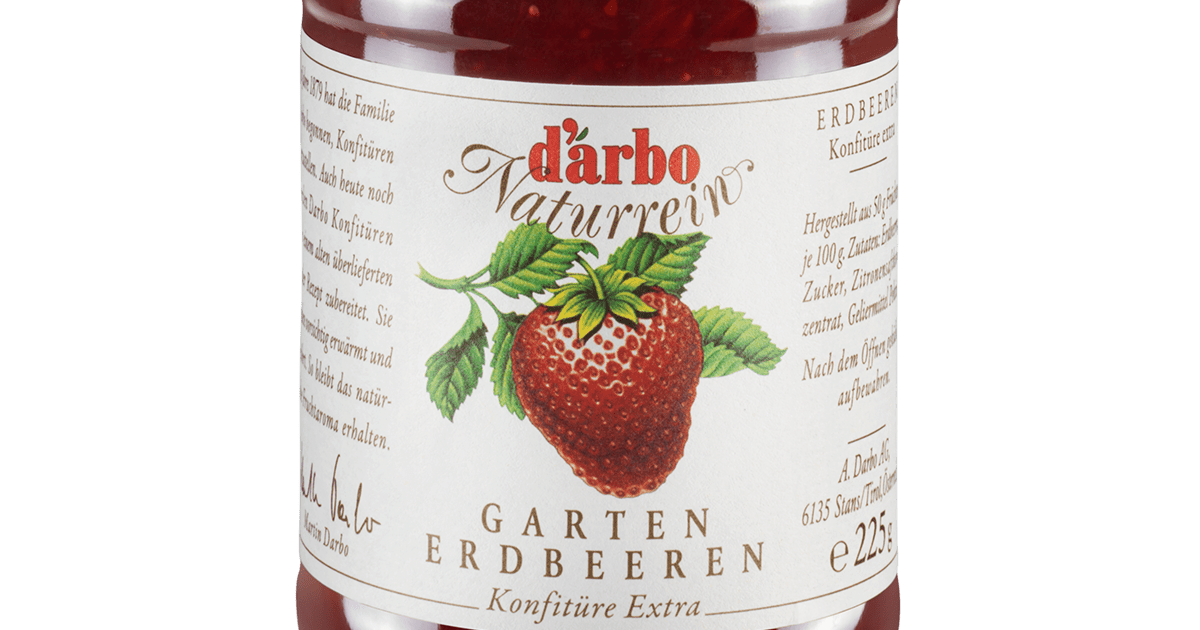 Single Jars 225 g Garden strawberry - A. Darbo AG