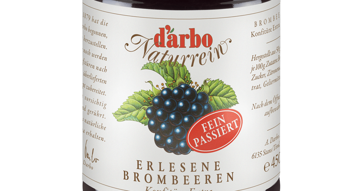 All Natural 450 g blackberry strained - A. Darbo AG
