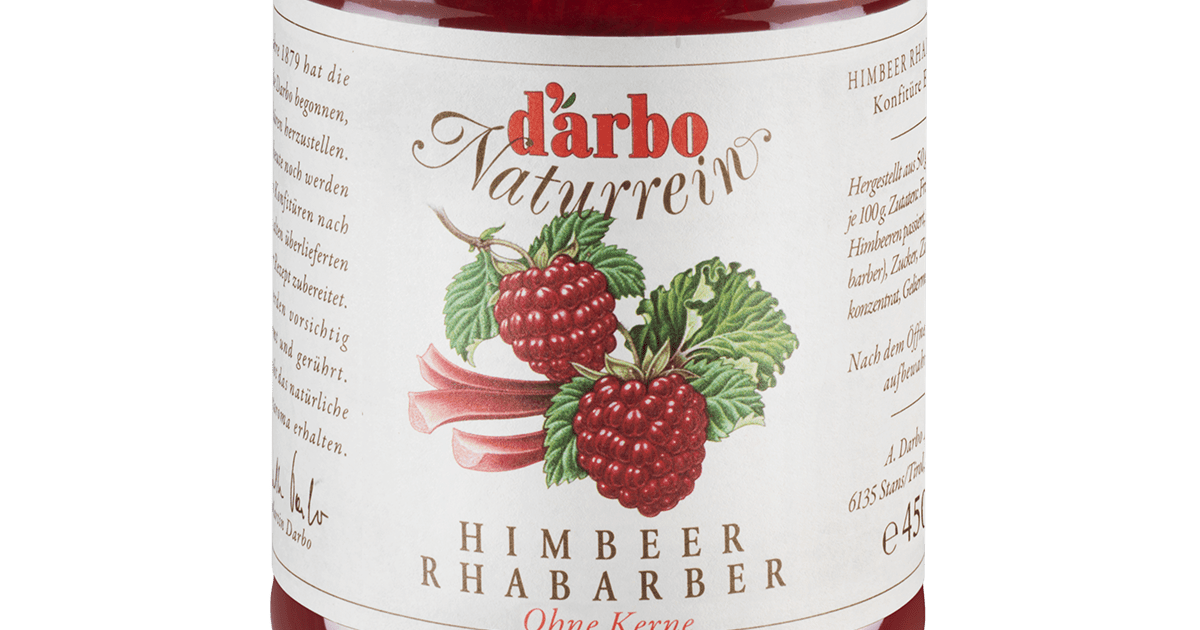All Natural 450 g Raspberry and rhubarb - A. Darbo AG
